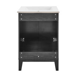 Swiss Madison Cascade 24"W x 18"D Black Vanity and Glossy White Vanity ...