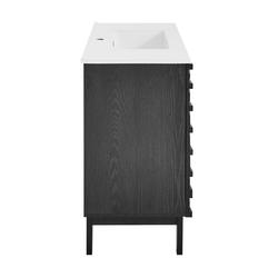 Swiss Madison Cascade 36"W x 18"D Black Vanity and Glossy White Vanity ...
