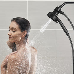 Waterpik DualDock Multi-Height 7-Spray Setting Matte Black Handheld ...