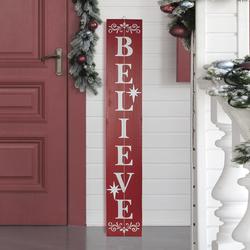 Enchanted Forest® 4' Red Believe Porch Sign at Menards®