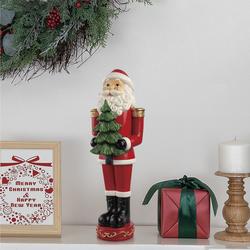 Enchanted Forest® 15-3/4" Resin Santa Holding a Christmas Tree at Menards®