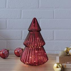 Enchanted Forest® 10" LED Glass Burgundy Christmas Tree at Menards®