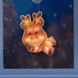 Enchanted Forest® 10" Lighted Reindeer Window Decoration at Menards®