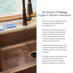 Sinkology Angelico Drop-In 33" Antique Copper 3-Hole Single Bowl ...