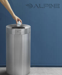 Alpine Industries 27 Gallon Stainless Steel Commercial Indoor Trash Can ...