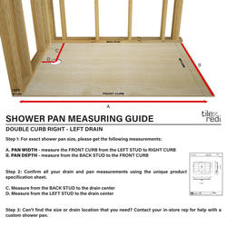 Tile Redi® Redi Base® 60"W x 30"D Right Double Curb Shower Pan with ...