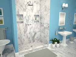 Tile Redi® Redi Base® 60"W x 30"D Single Curb Shower Pan with Center ...