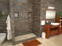 Tile Redi® Redi Base® 72"W x 48"D Single Curb Shower Pan with Center ...