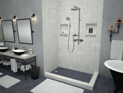 Tile Redi® Redi Base® 60"W x 30"D Right Double Curb Shower Pan with ...