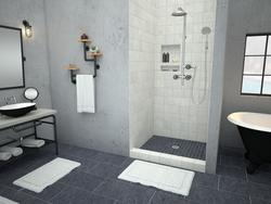 Tile Redi® Redi Base® 36"W x 36"D Single Curb Shower Pan with Center ...
