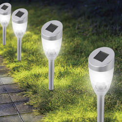Solar Integrated LED Silver Landscape Light at Menards®