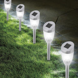 Solar Integrated LED Silver Landscape Light at Menards®