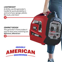 Tomahawk Power 2,100 Running 2,200 Starting Watts Gasoline Inverter ...