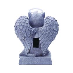 Enchanted Garden® 9-15/16" Solar Resin Angel Cat Memorial Stone Garden ...