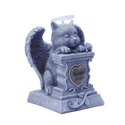Enchanted Garden® 9-15/16" Solar Resin Angel Cat Memorial Stone Garden ...