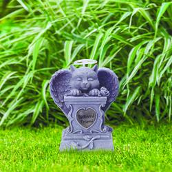 Enchanted Garden® 9-15/16" Solar Resin Angel Cat Memorial Stone Garden ...