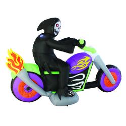 Pumpkin Hollow™ 7'2" Skeleton on Motorcycle Halloween Inflatable at ...
