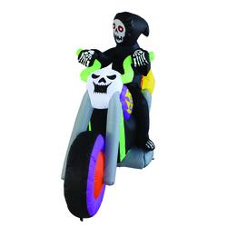 Pumpkin Hollow™ 7'2" Skeleton on Motorcycle Halloween Inflatable at ...