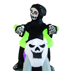 Pumpkin Hollow™ 7'2" Skeleton on Motorcycle Halloween Inflatable at ...