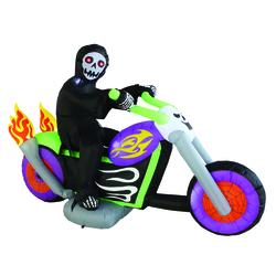 Pumpkin Hollow™ 7'2" Skeleton on Motorcycle Halloween Inflatable at ...