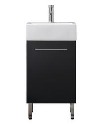 Tuscany® Florence 18"W x 14"D Black Vanity and White Ceramic Vanity Top ...