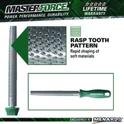 Masterforce® 8" Half Round Wood Rasp with Handle at Menards®