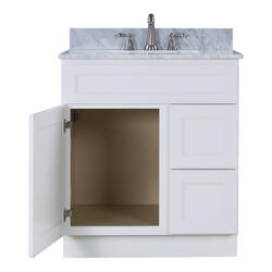 Aurafina™ Blair Shaker 30"W x 21"D White Bathroom Vanity Cabinet at ...