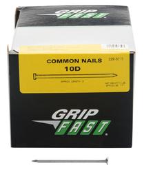 Grip Fast® 3" 10D Bright Smooth Shank Common Nail - 5 lb. Box at Menards®