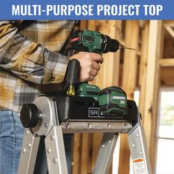 Safe Reach® 23ft Aluminum Multi-Position Ladder with Project Top - 300 ...