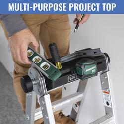 Safe Reach® 15ft Aluminum Multi-Position Ladder with Project Top - 300 ...