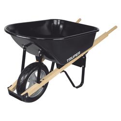 Truper® Steel Flat-Free Tire Wheelbarrow with Hardwood Handle - 6 cu.ft ...