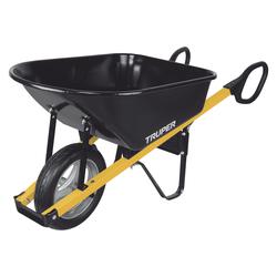 Truper® Steel Flat-Free Tire Wheelbarrow with Steel Ergo Grips Handle ...