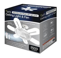 Luma Brite 220-Watt Equivalent 5-Panel Daylight LED Socket Fanlight at ...