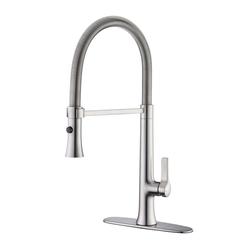Ultra Faucets Nita Spring Spout Brushed Nickel Kitchen Faucet at Menards®