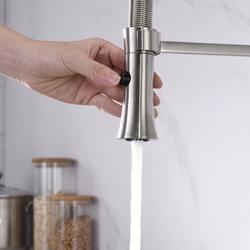Ultra Faucets Nita Spring Spout Brushed Nickel Kitchen Faucet at Menards®
