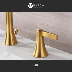 Ultra Faucets Nita Two-Handle Widespread Brushed Gold Bathroom Sink ...