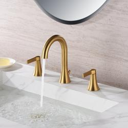 Ultra Faucets Nita Two-Handle Widespread Brushed Gold Bathroom Sink ...