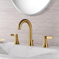 Ultra Faucets Nita Two-Handle Widespread Brushed Gold Bathroom Sink ...
