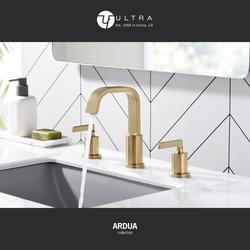 Ultra Faucets Ardua Two-Handle Widespread Brushed Gold Bathroom Sink ...