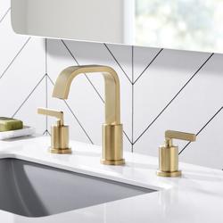 Ultra Faucets Ardua Two-Handle Widespread Brushed Gold Bathroom Sink ...