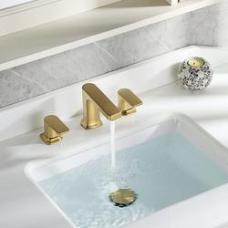 Ultra Faucets Dean Two-Handle Widespread Brushed Gold Bathroom Sink ...