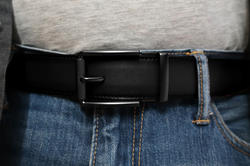 Motion by Boconi Men's Black Leather Adjustable Track Lock Belt at Menards®