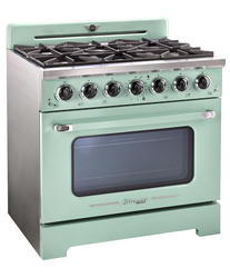 Unique® 36" 5.2 cu.ft Summer Mint Green Retro Gas Range at Menards®