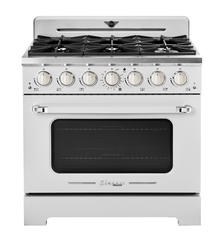 Unique® 36" 5.2 cu.ft Marshmallow White Retro Gas Range at Menards®