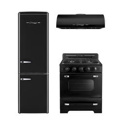Unique® 30" 3.9 cu.ft. Midnight Black Retro Gas Range at Menards®