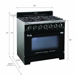 Unique® 36" 5.2 cu.ft Midnight Black Retro Gas Range at Menards®