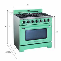 Unique® 36" 5.2 cu.ft Ocean Mist Turquoise Retro Gas Range at Menards®