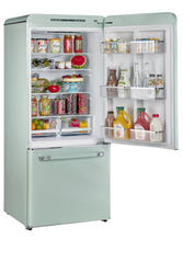 Unique® 17.7 cu.ft. Summer Mint Green Retro Bottom-Freezer Refrigerator ...