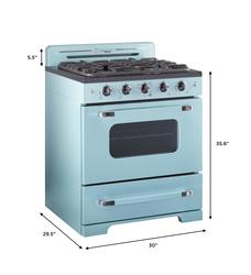 Unique® 30" 3.9 cu.ft. Ocean Mist Turquoise Gas Range at Menards®