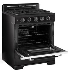 Unique® 30" 3.9 cu.ft. Midnight Black Retro Gas Range at Menards®
